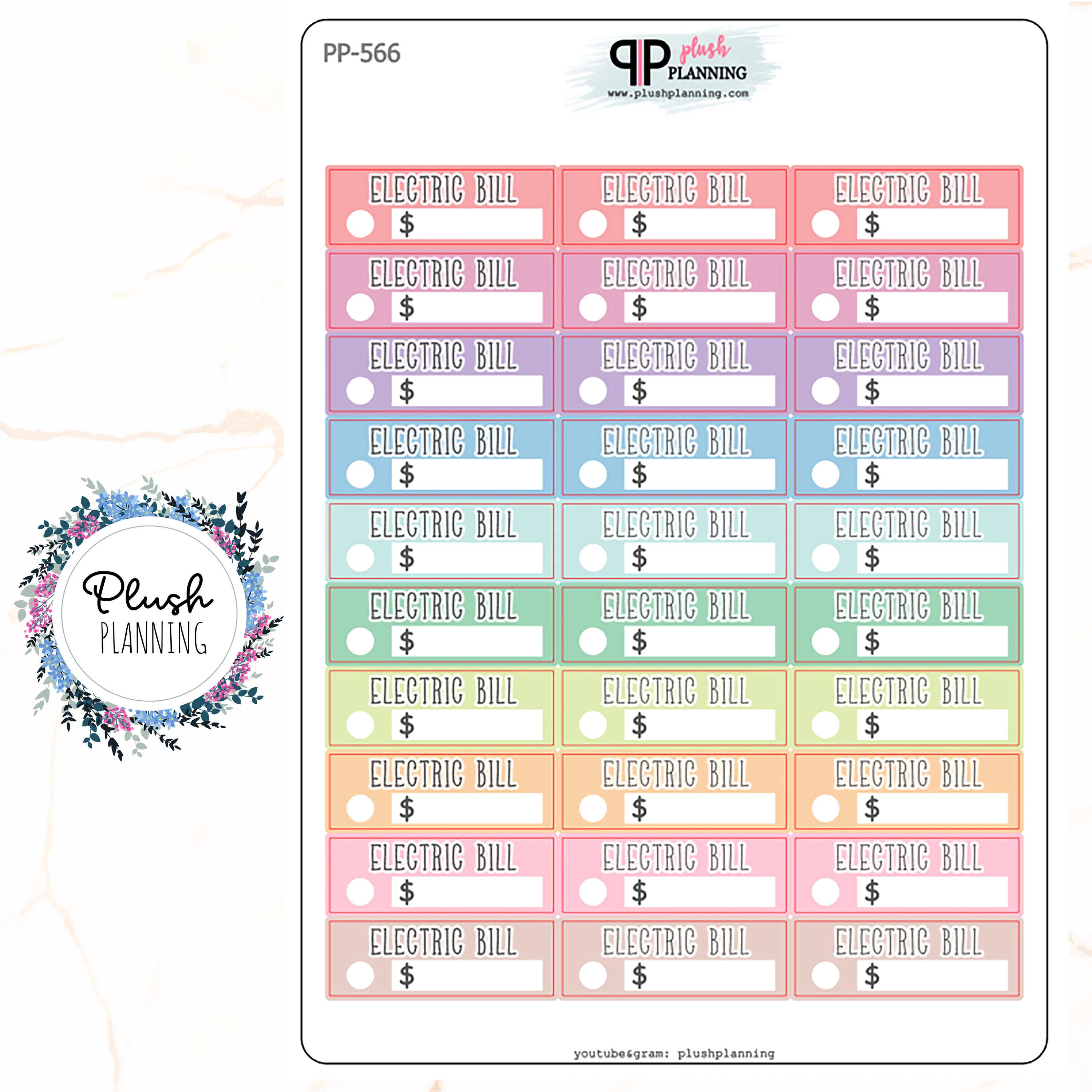 Electric BILL Planner Stickers - Etsy