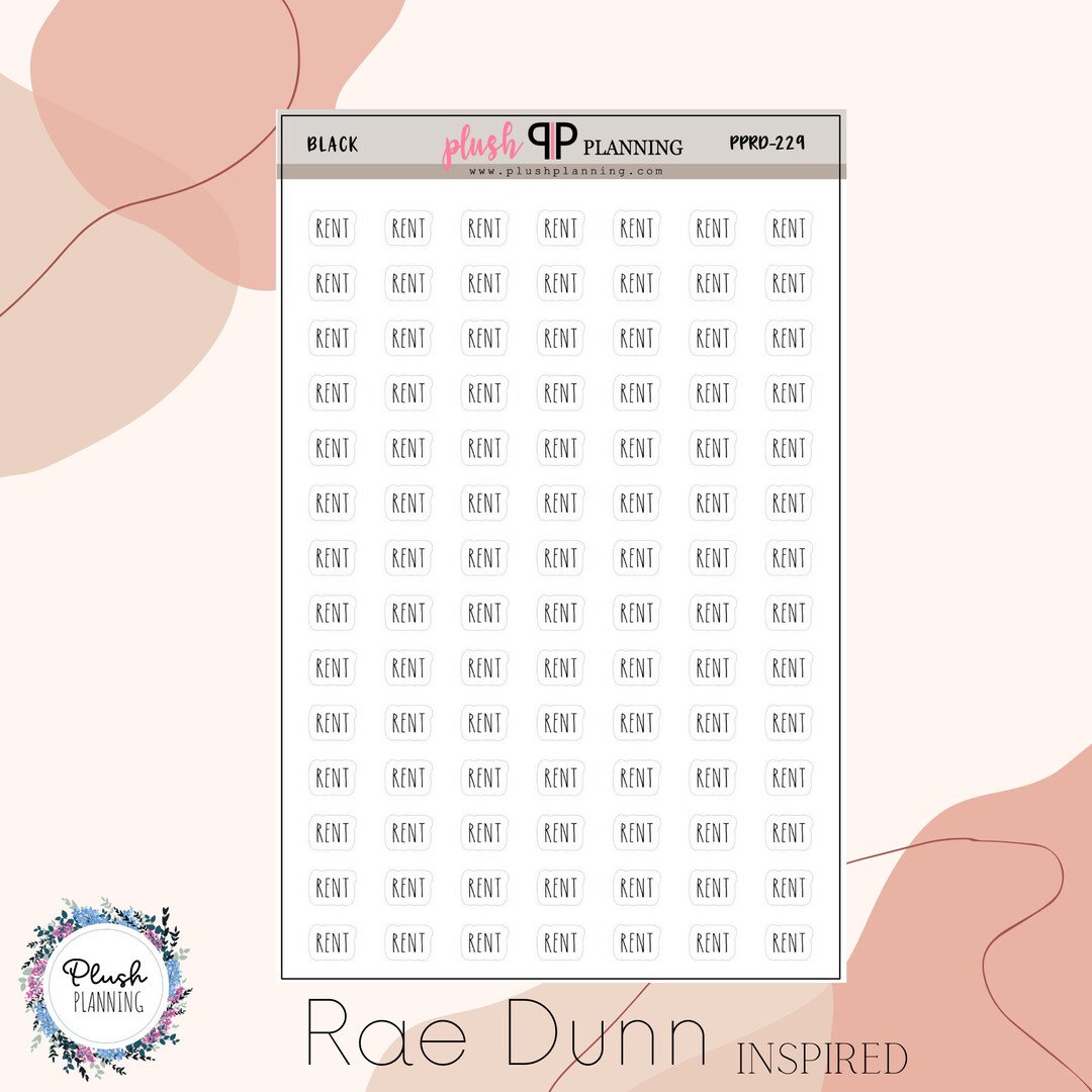 Rent Scripts Planner Stickers, Rae Dunn Inspired, Farmhouse Font ...