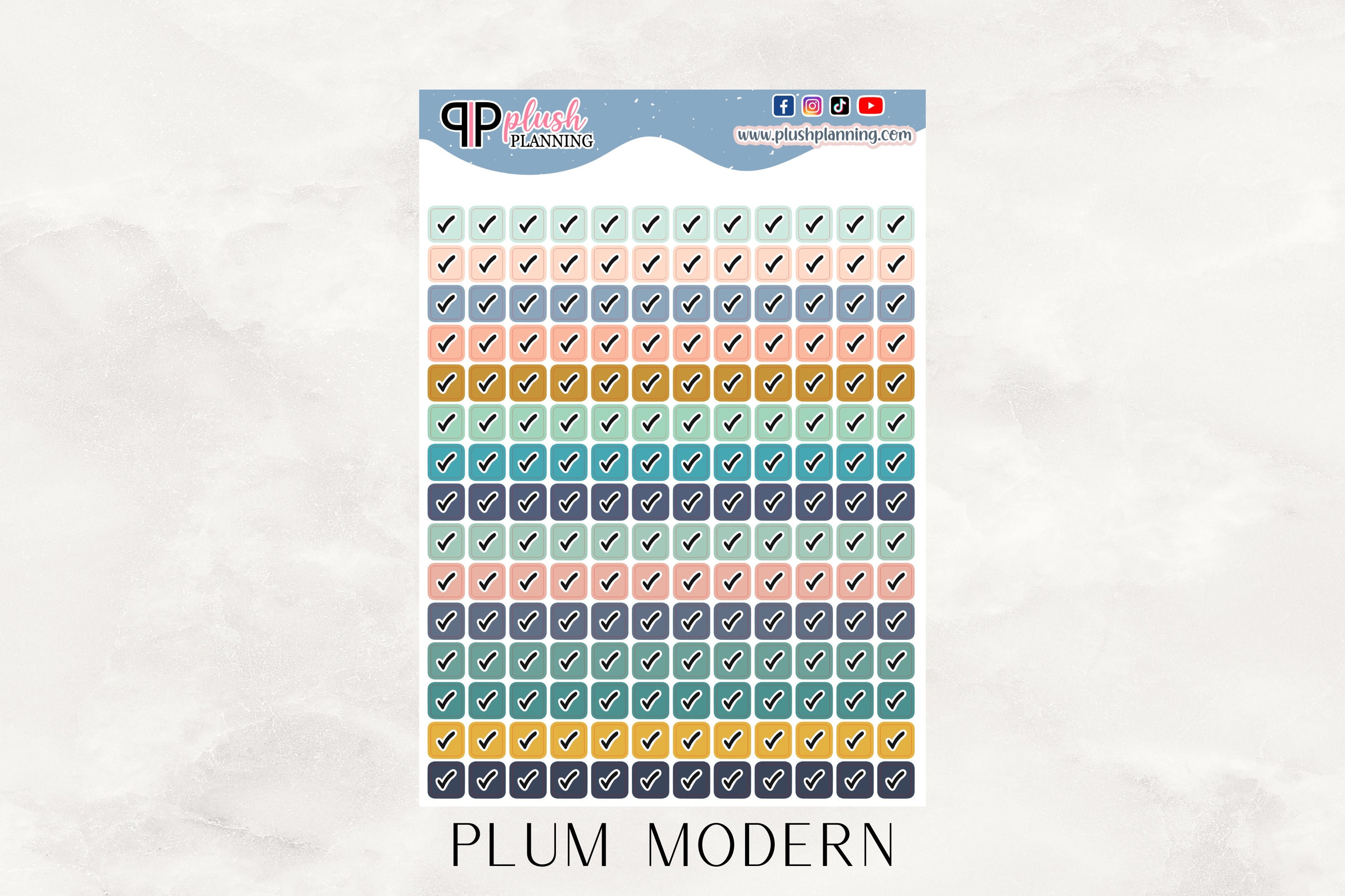 Check Mark Tracker Square Tracker Planner Stickers Itty | Etsy