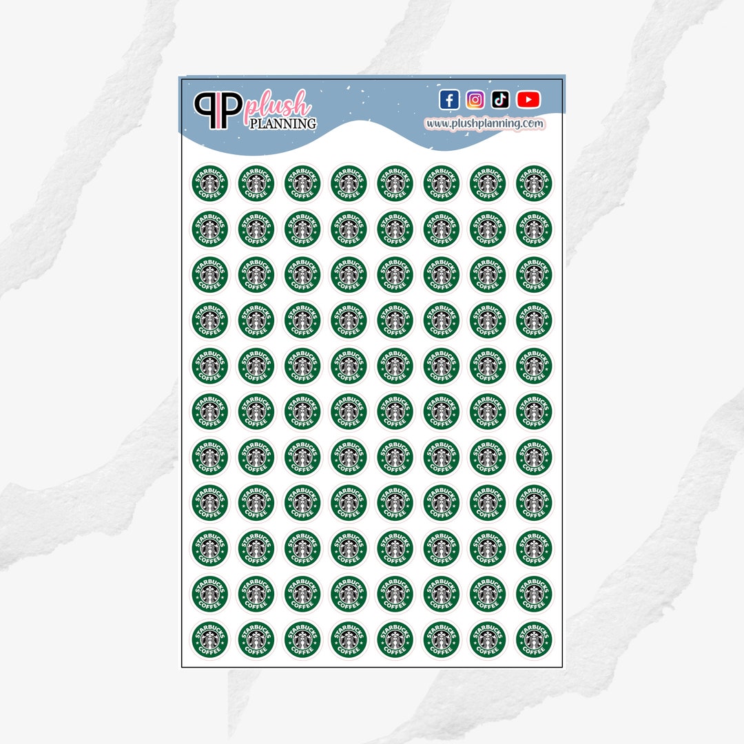 Starbucks Dots Tracker Planner Stickers, Functional Stickers, Plush ...