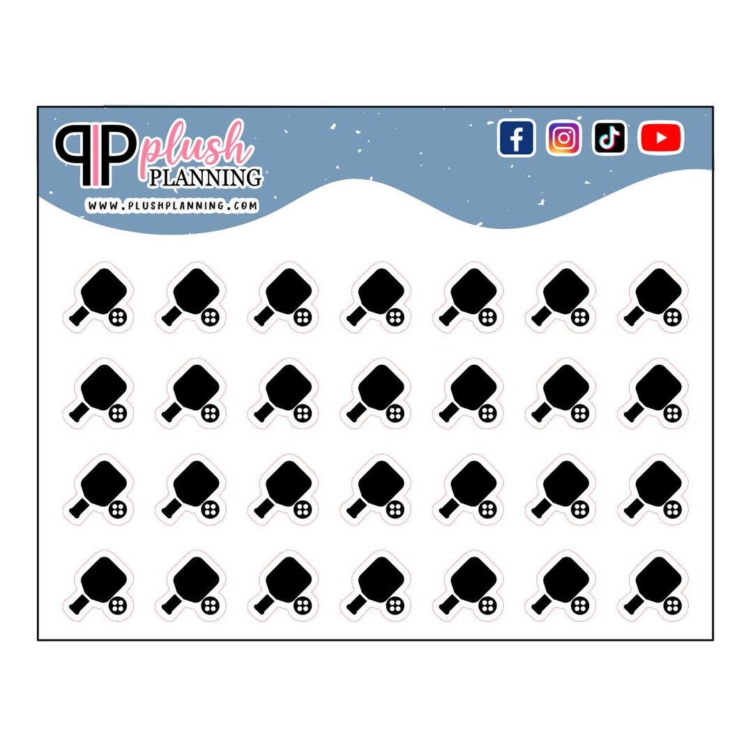 Pickleball Icon Tracker Planner Stickers, Pickleball Practice, Play ...