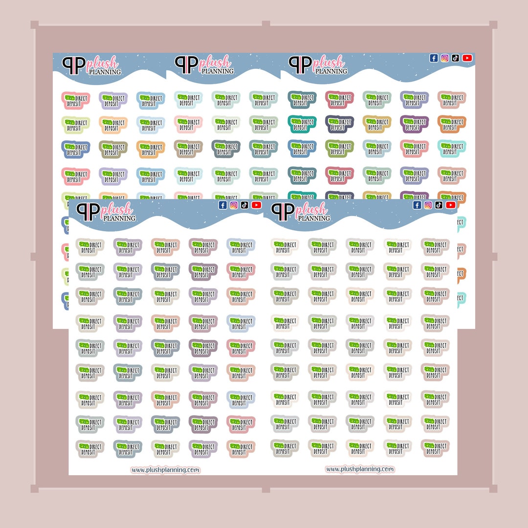 Direct Deposit With Rae Dunn Inspired Script Font Planner Stickers - Etsy