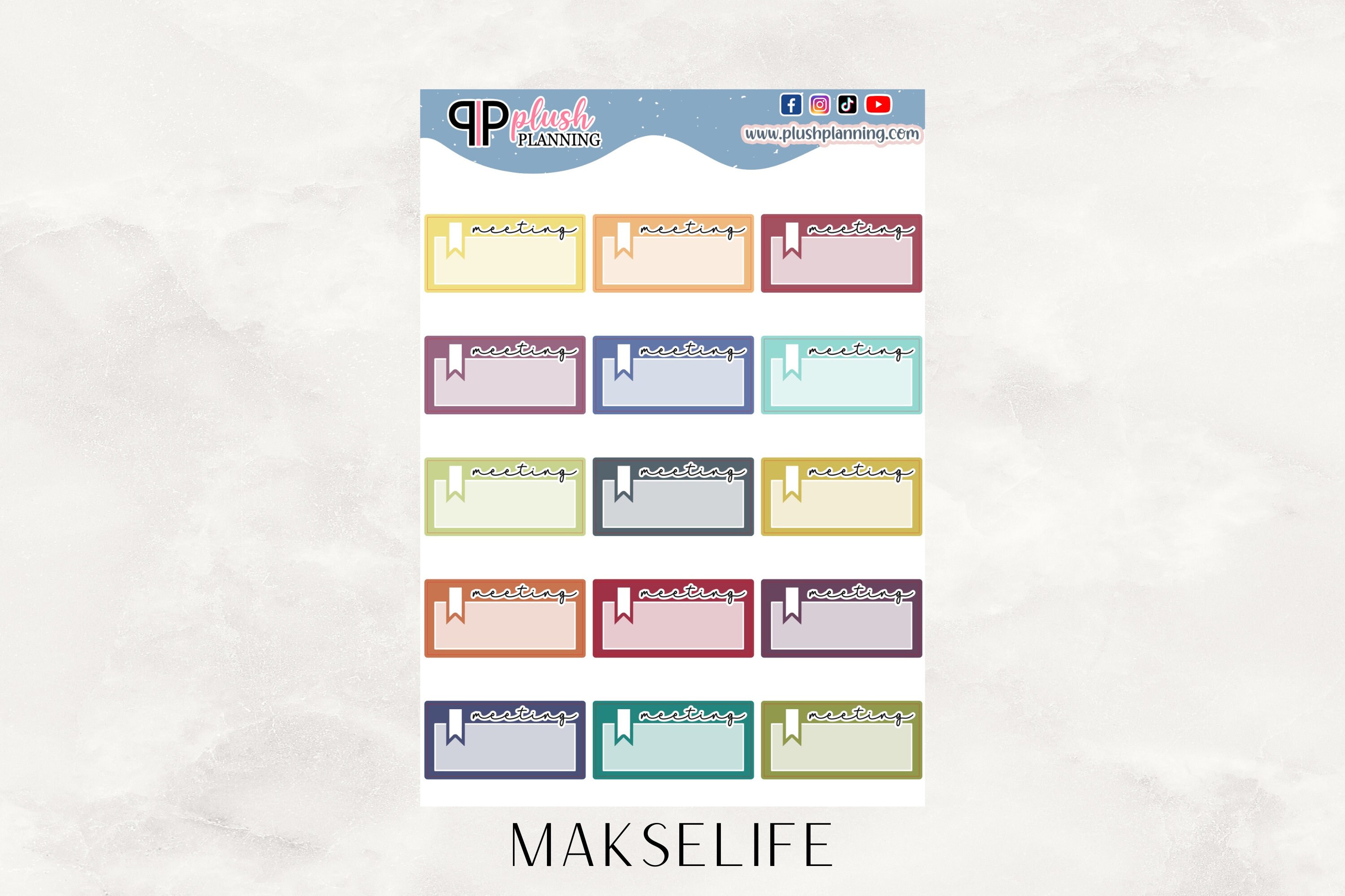 Meeting Label Writable Box Tracker Planner Stickers Plush | Etsy