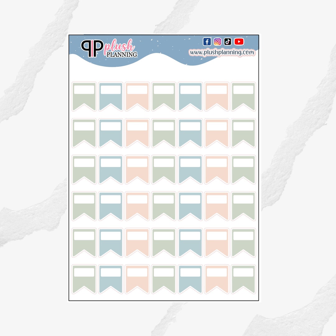 Writable Flags With Label Deco Journaling Scrapbooking Planner Stickers ...