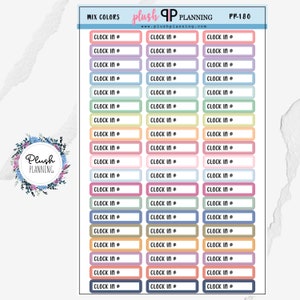 Clock in Label Tracker Planner Stickers - Etsy