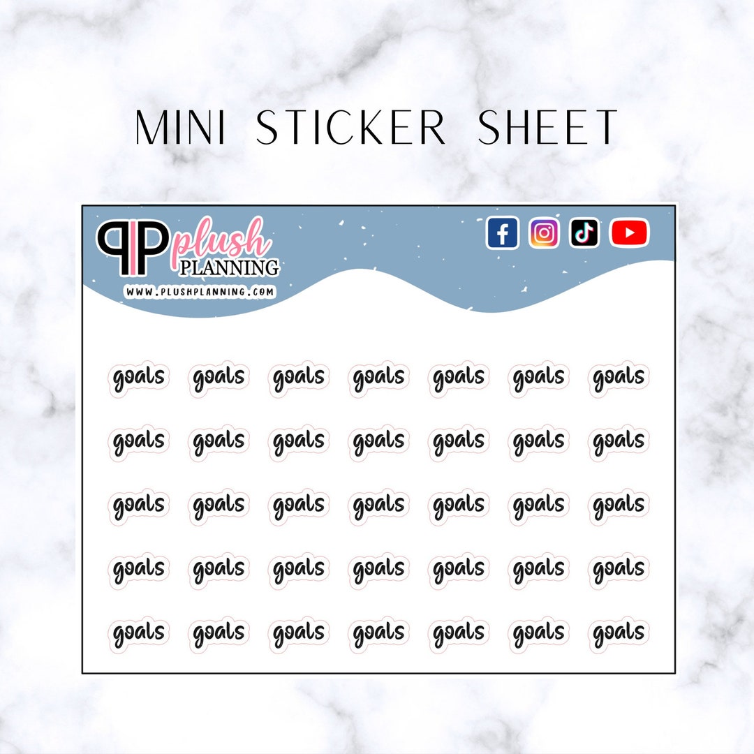 Goals Script Planner Stickers Minis Collection Plush - Etsy