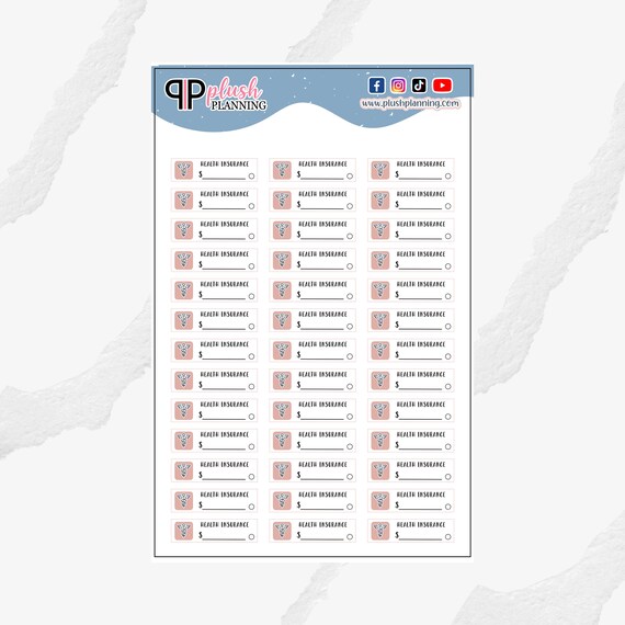 Health Insurance Bill Stickers With Icon and Checklist Planner - Etsy