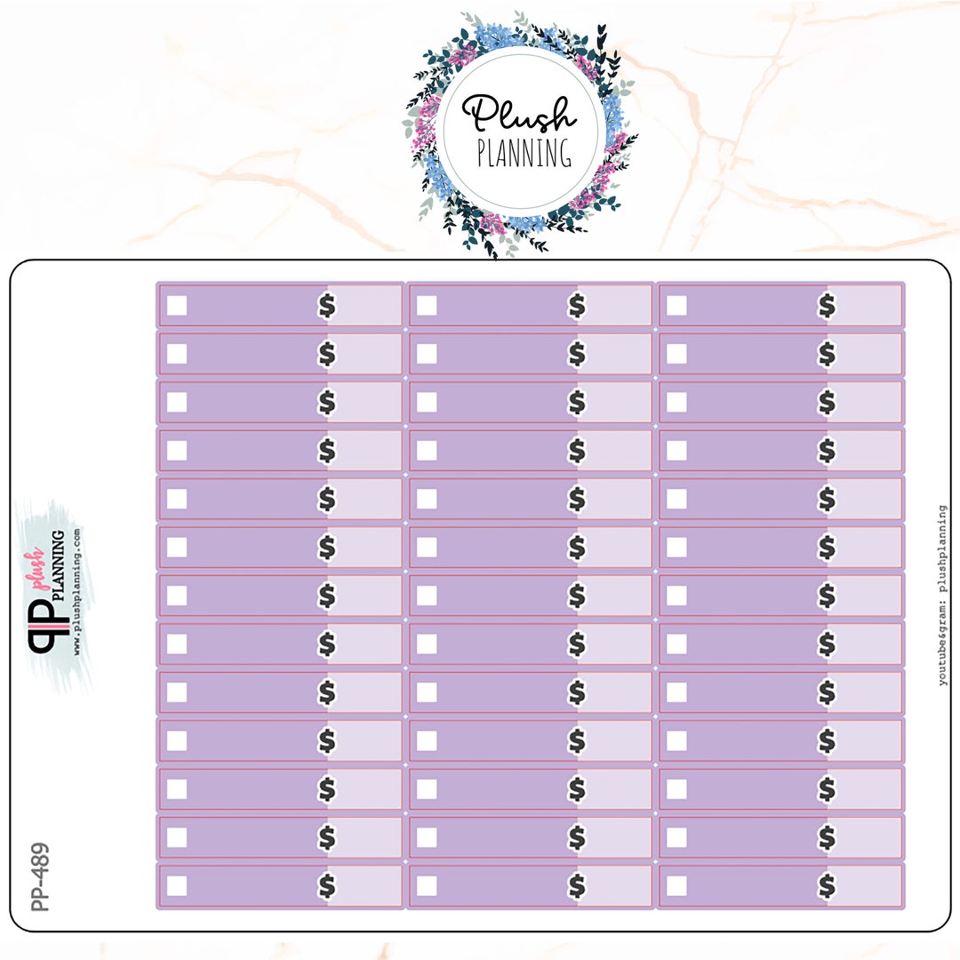 PURPLE - EXPENSE TRACKER With Dollar Sign Planner Stickers - Etsy