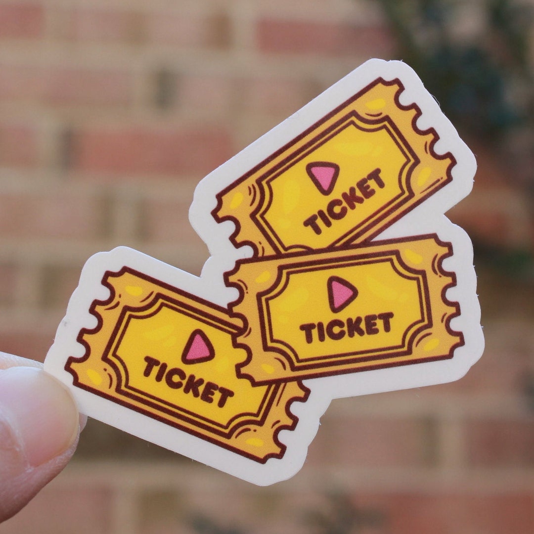 Tickets Die Cut Weatherproof Sticker Tumbler Stickers Laptop Sticker ...