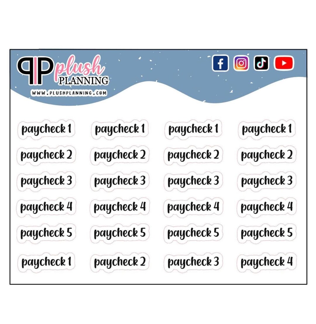 Paycheck 1 - 5 Script Tracker Planner Stickers, Functional Script ...