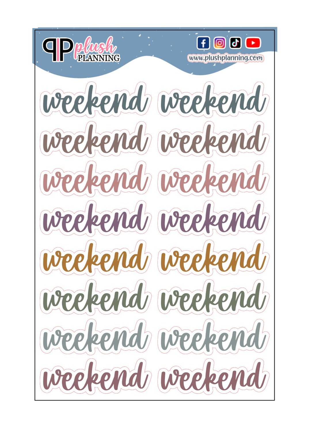 Weekend Cursive Script for Planner Stickers, Erin Condren Bold Blooms ...