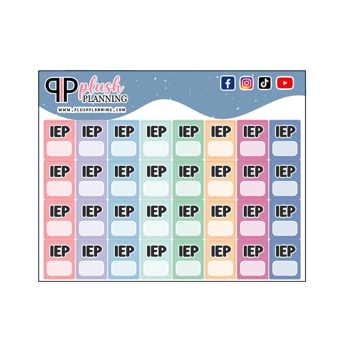 IEP Flag Tracker Tag Planner Stickers, Functional Planner Stickers ...