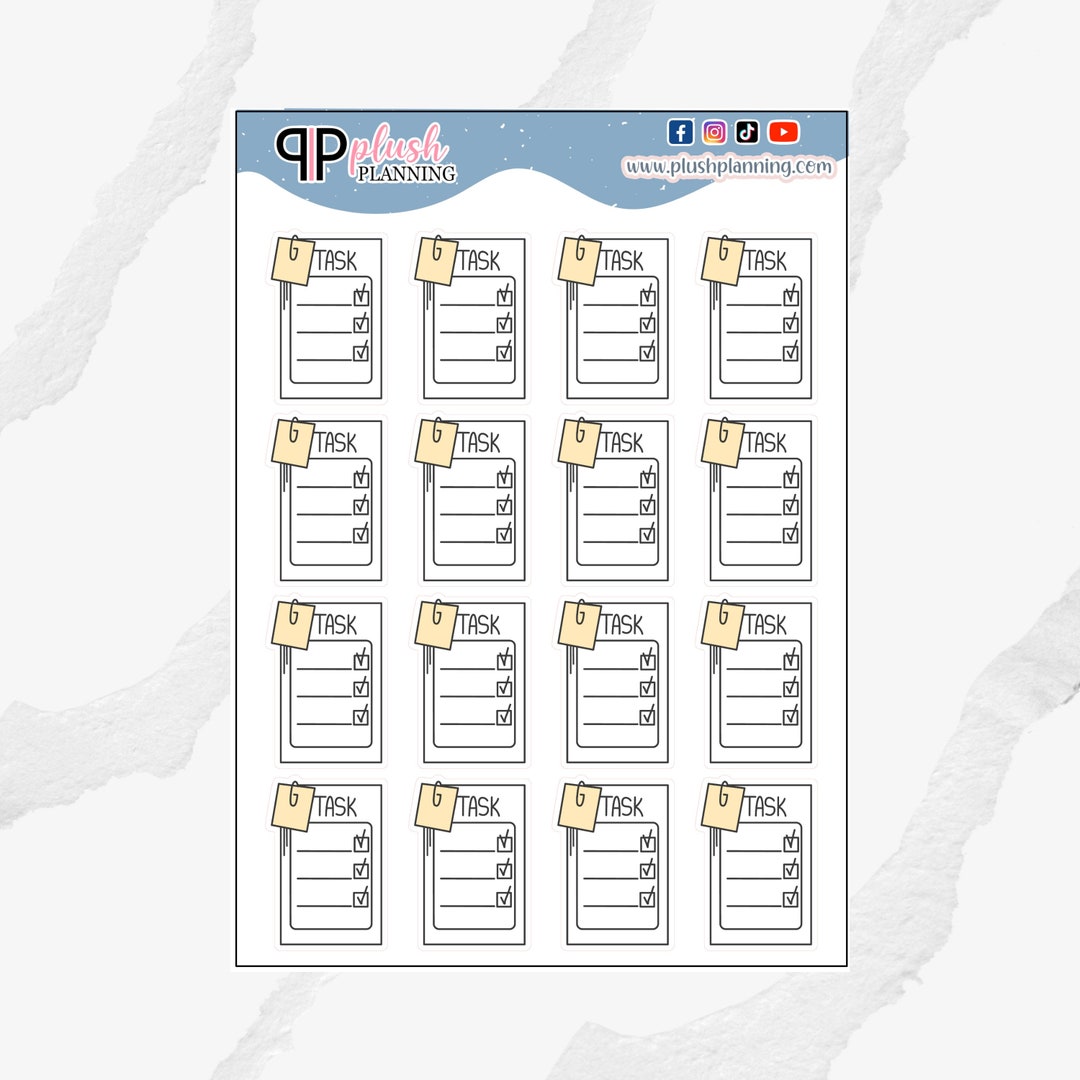 Writable Task Checklist Clip Art Planner Stickers, Scrapbooking ...
