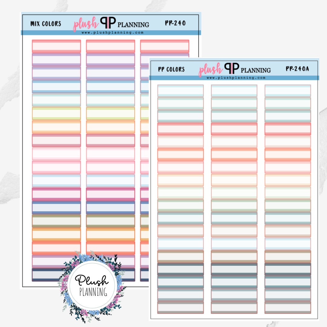 Two Tone Basic Labels Planner Stickers, Mix Colors, PP Colors ...