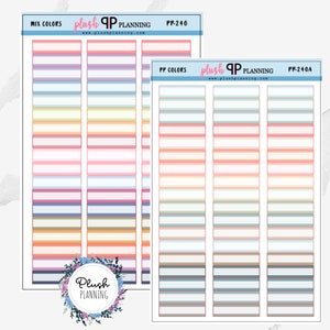 Two Tone Basic Labels Planner Stickers, Mix Colors, PP Colors ...