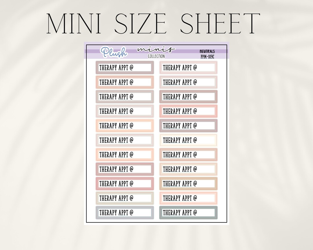 Therapy Appt Time Label Tracker Planner Stickers, Functional Stickers ...