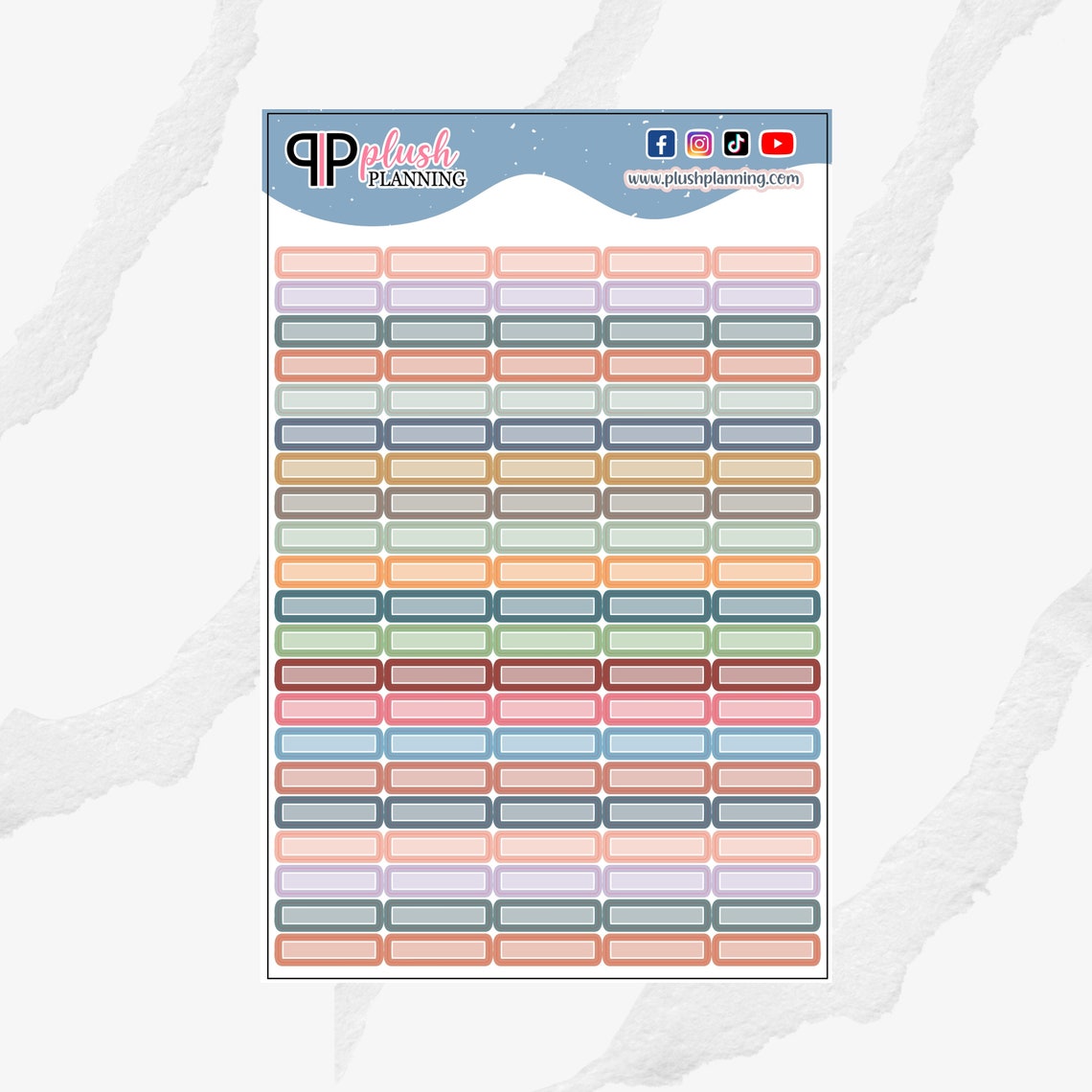1 Inch Label With White Border Planner Stickers, Rounded Corners, Plush ...