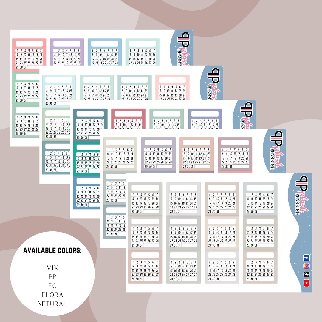 Month Habit Tracker Monthly Sidebar Planner Stickers - Etsy