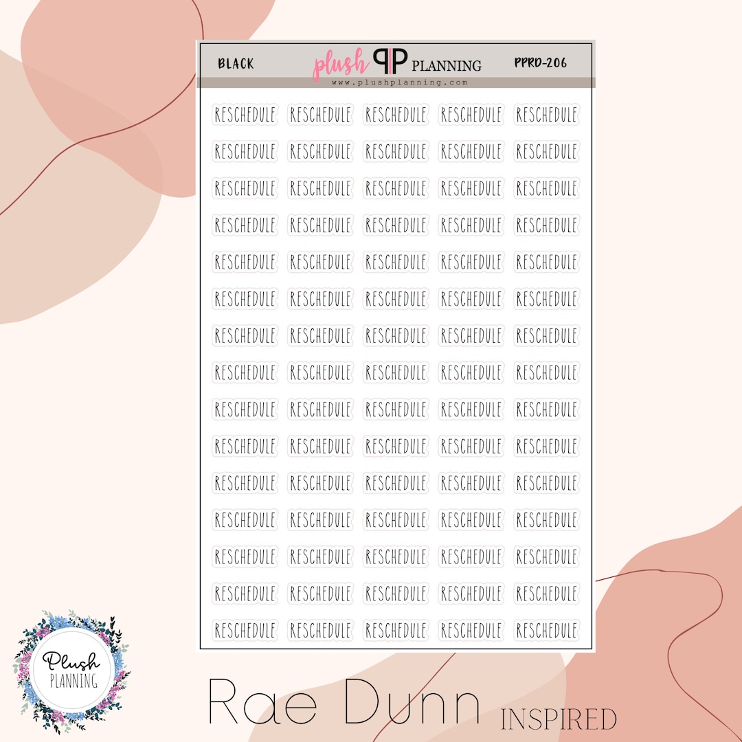 Reschedule Script Planner Stickers, Rae Dunn Inspired - Etsy