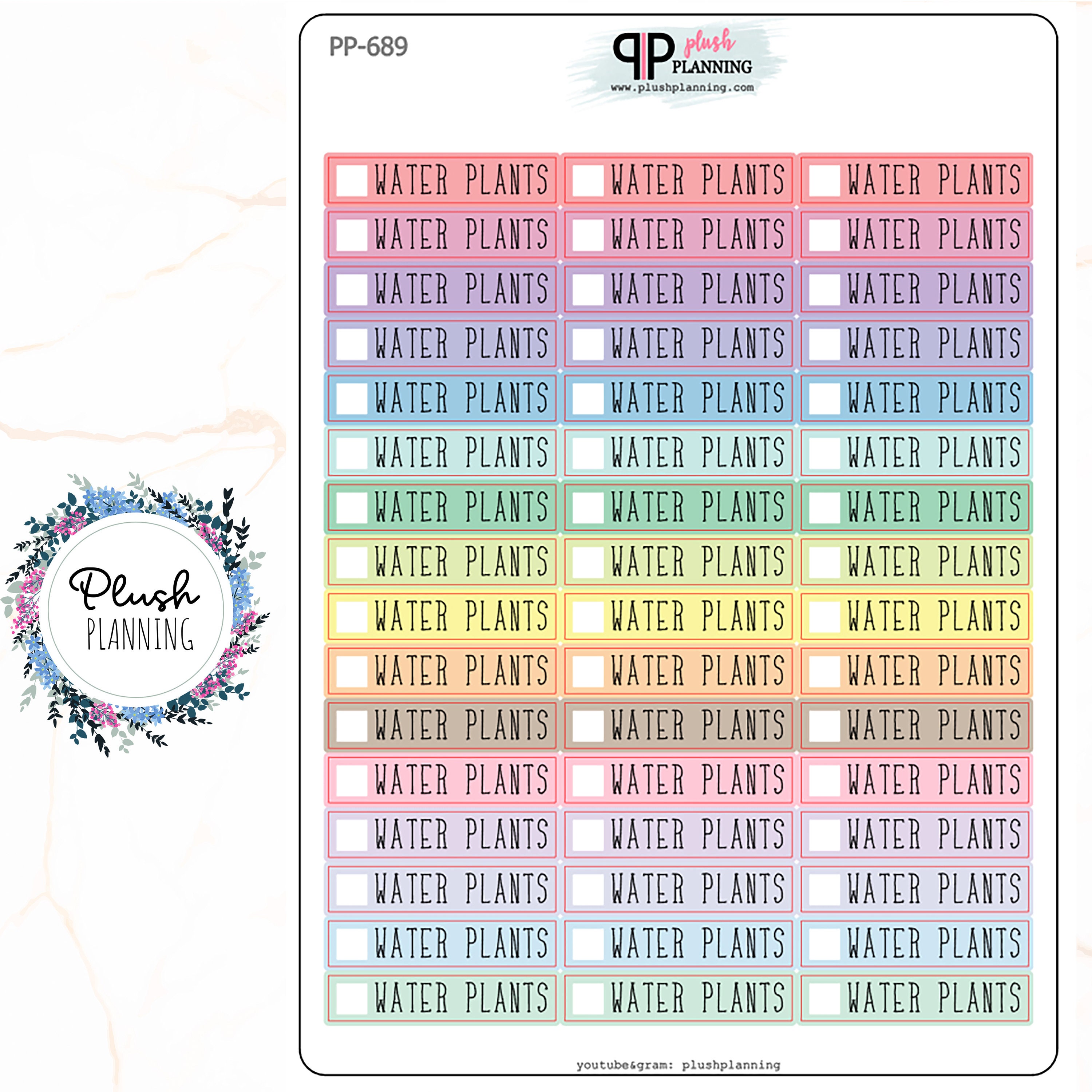 Paper & Party Supplies WATER THE PLANTS Checklist Planner Stickers ...