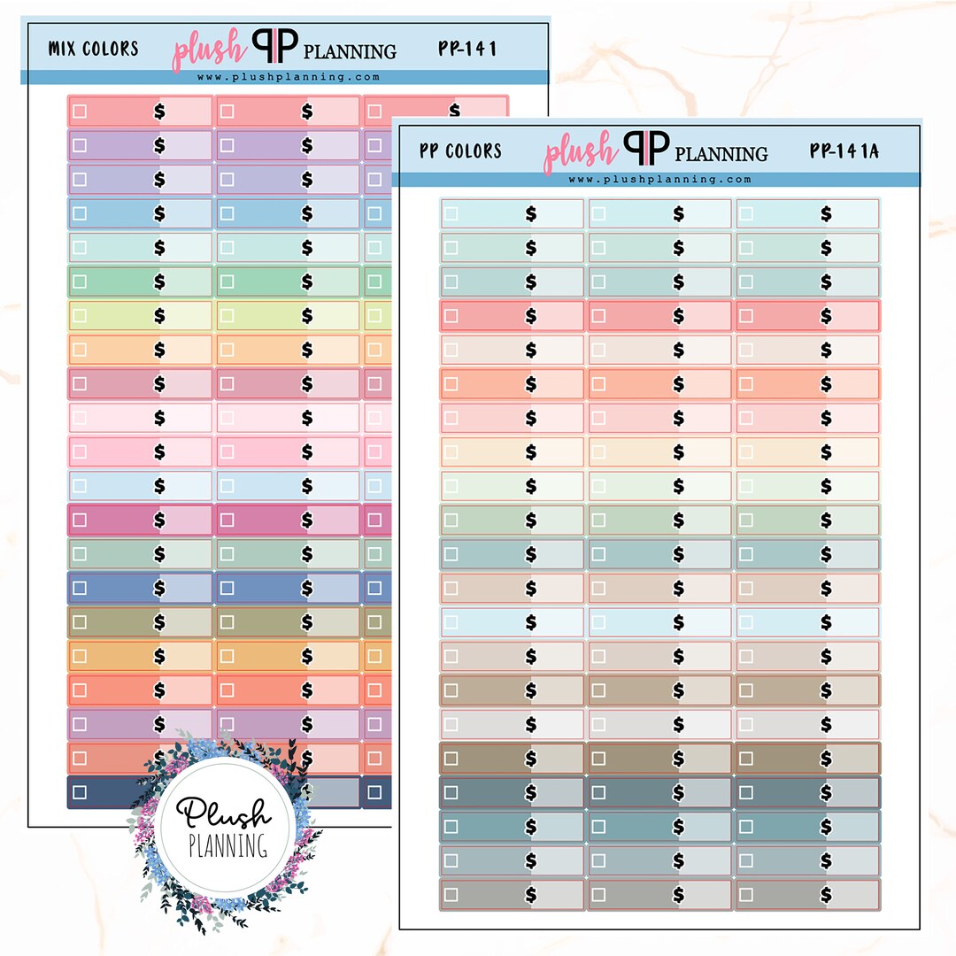 Expense Tracker With Dollar Money Box Planner Stickers, Mix Colors, PP ...