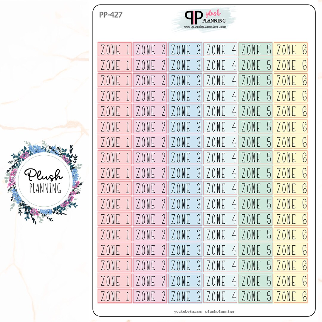 Cleaning Zones Planner Sticker - Etsy