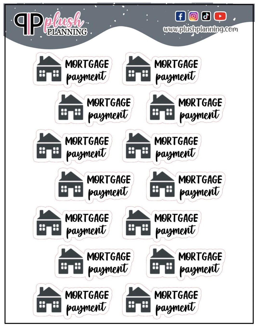 Mortgage Payment Tracker Mixed Script With Icon Planner Stickers, Mini ...