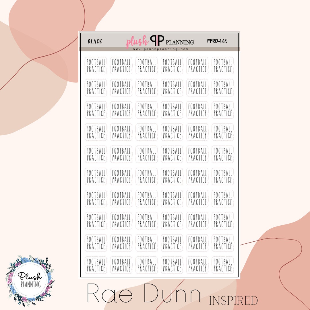 Football Practice SCRIPT Planner Stickers, Rae Dunn Inspired - Etsy