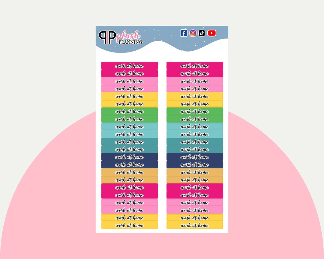 Work at Home Label Block Planner Stickers Emily Ley Simplified Colors ...