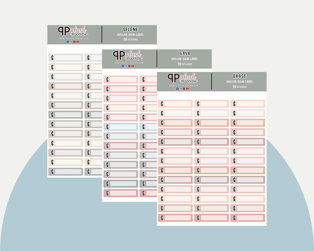 Dollar Sign Writable Label Tracker Planner Stickers, Minimalist ...