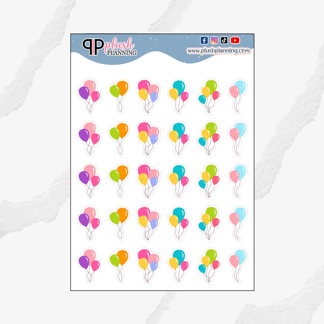 Mix Balloons Set Deco Journaling Scrapbooking Planner Stickers ...