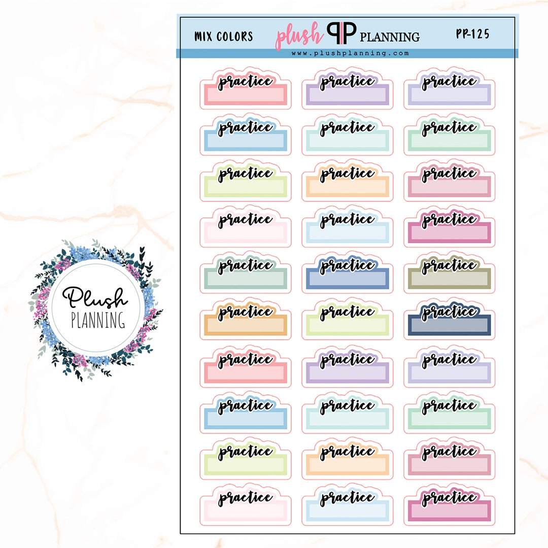 Practice Script Box Planner Stickers, Practice Tracker - Etsy