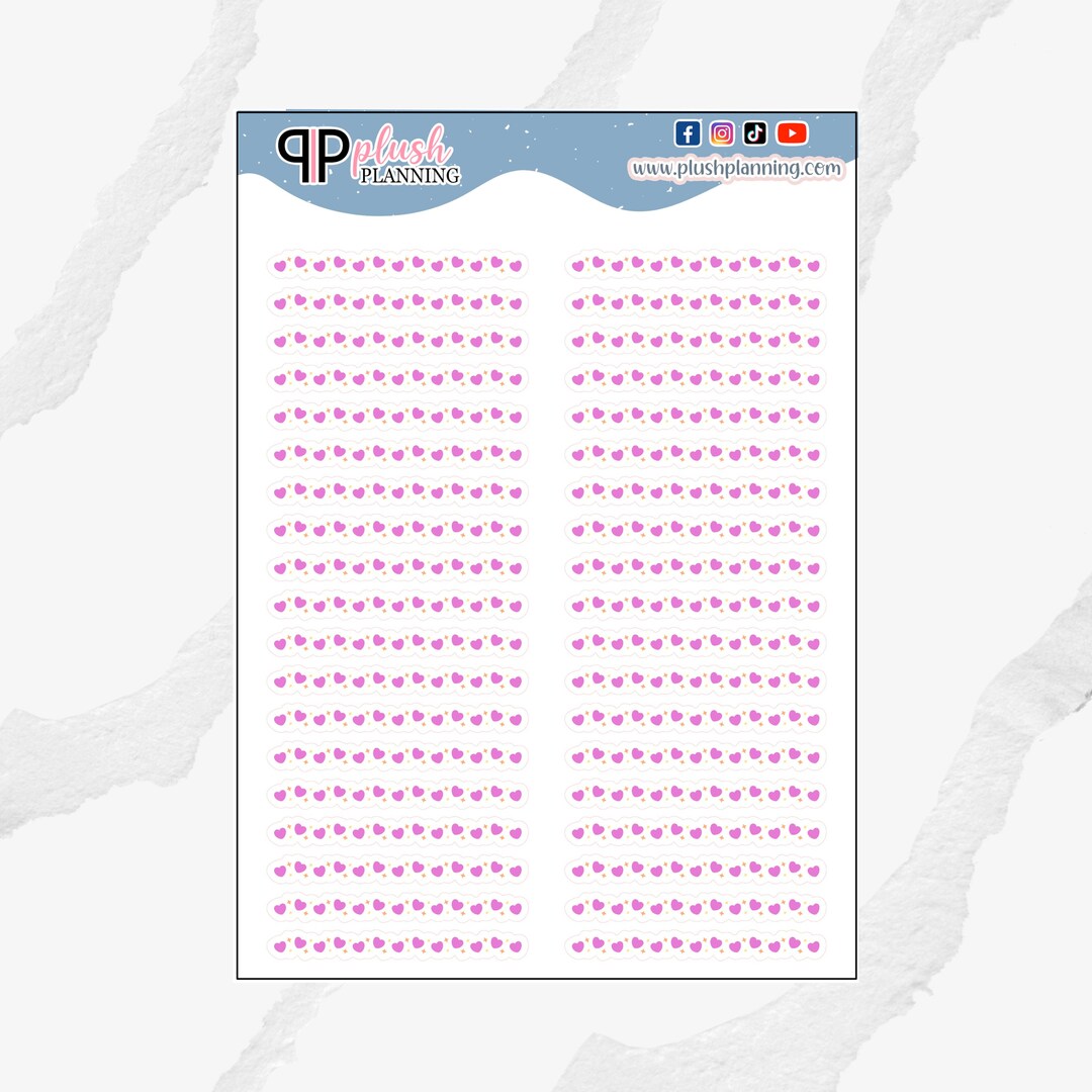 Simple Hearts Divider Clip Art Planner Stickers, Scrapbooking Stickers ...