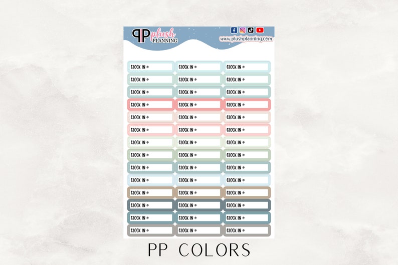 Clock in Label Tracker Planner Stickers Work Schedule Clock - Etsy