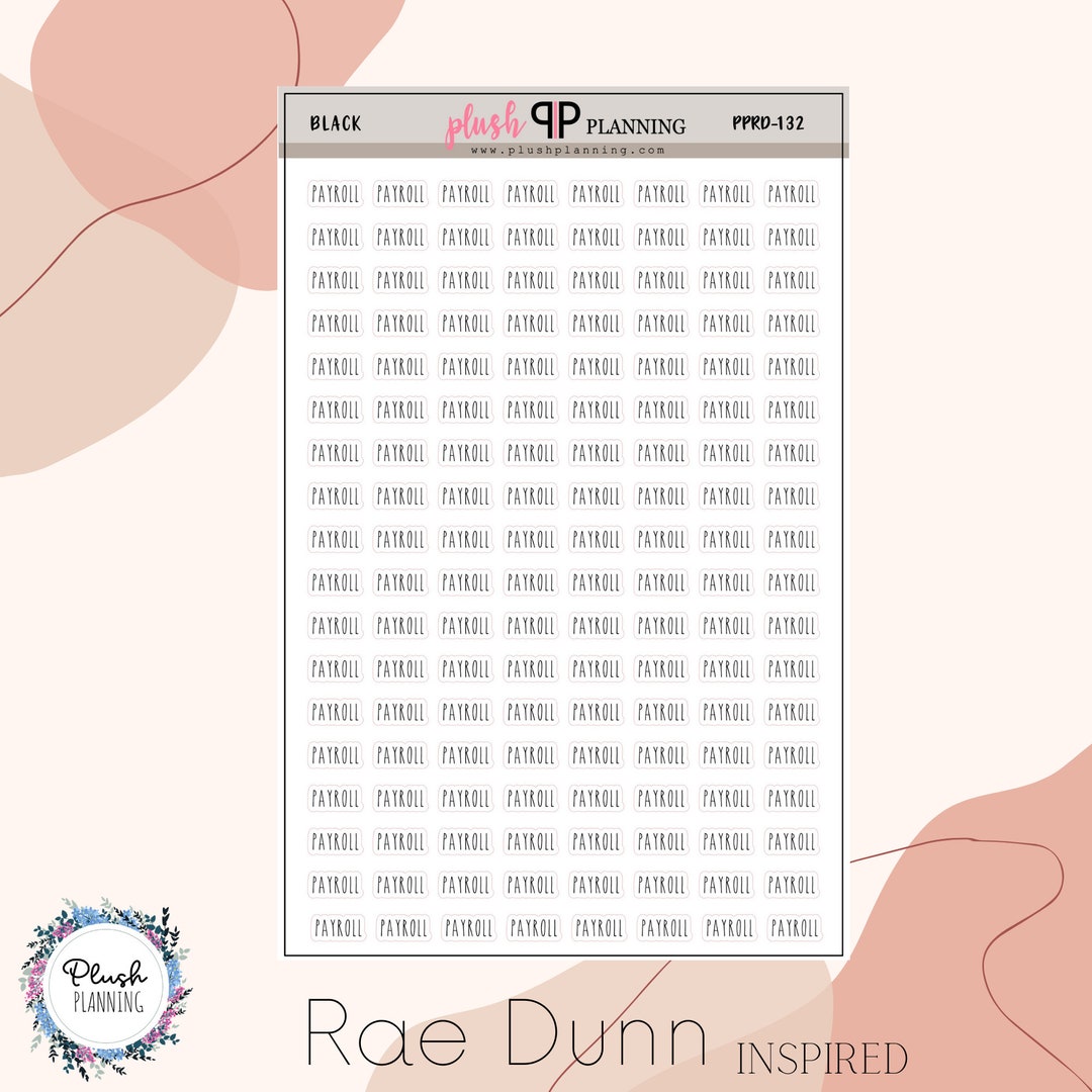 Payroll Scripts Planner Stickers, Rae Dunn Inspired - Etsy