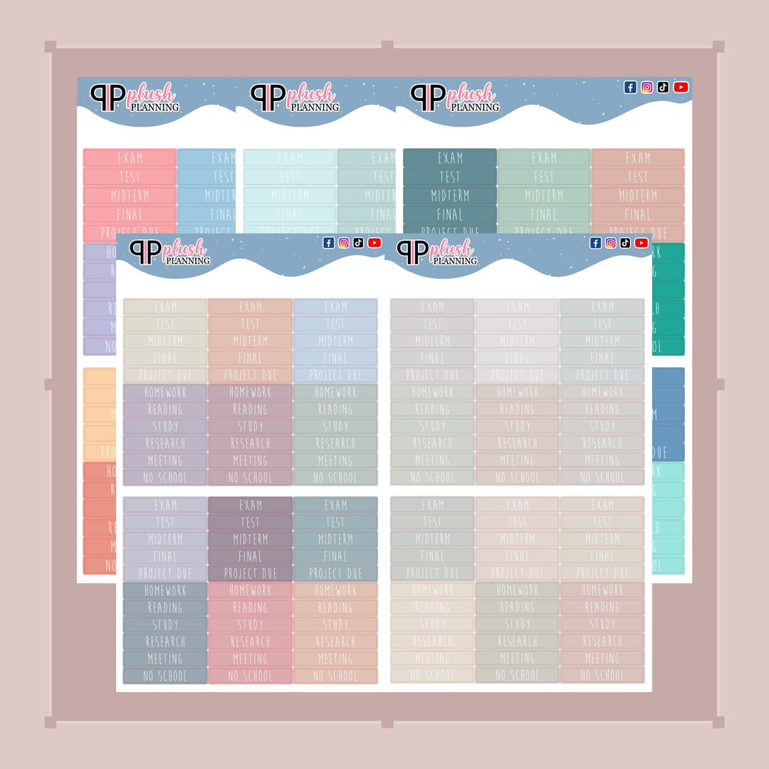 School College Essential Headers Planner Stickers - Etsy