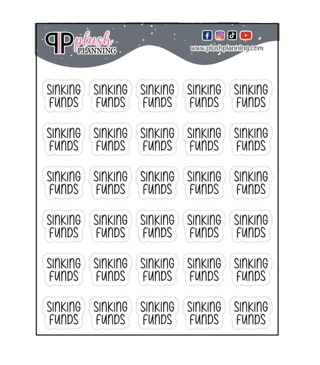 Sinking Funds Script Stickers, Functional Script Stickers, Budget ...