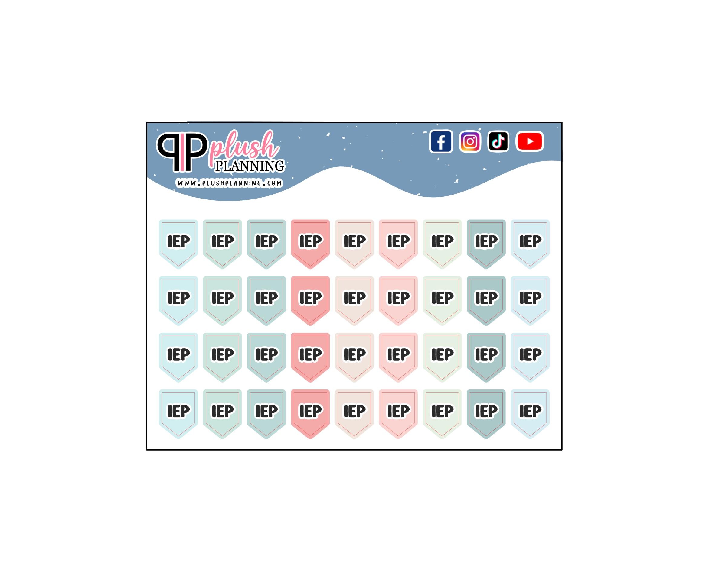 IEP Flags Planner Stickers, Functional Planner Stickers, IEP Meeting ...