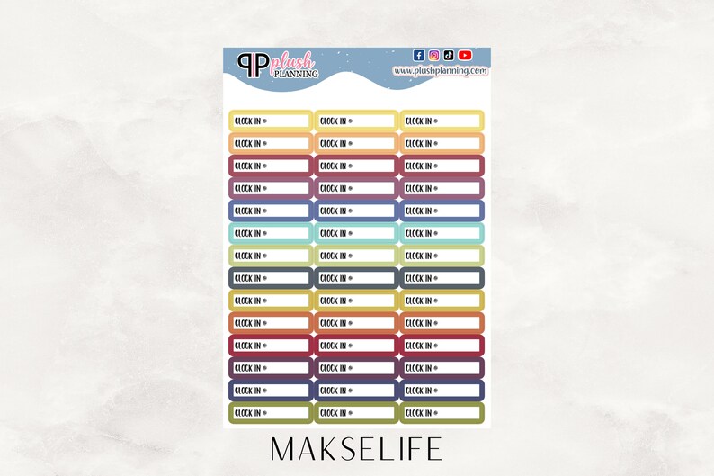 Clock in Label Tracker Planner Stickers Work Schedule Clock - Etsy