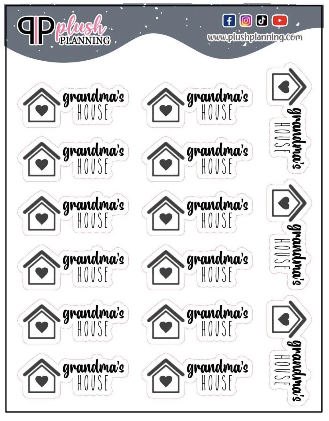 Grandma's House Event Planner Stickers, Functional Deco Stickers, Mini ...