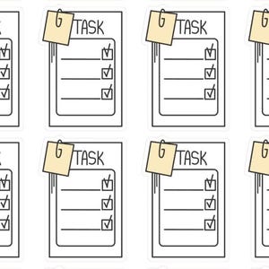 Writable Task Checklist Clip Art Planner Stickers, Scrapbooking ...