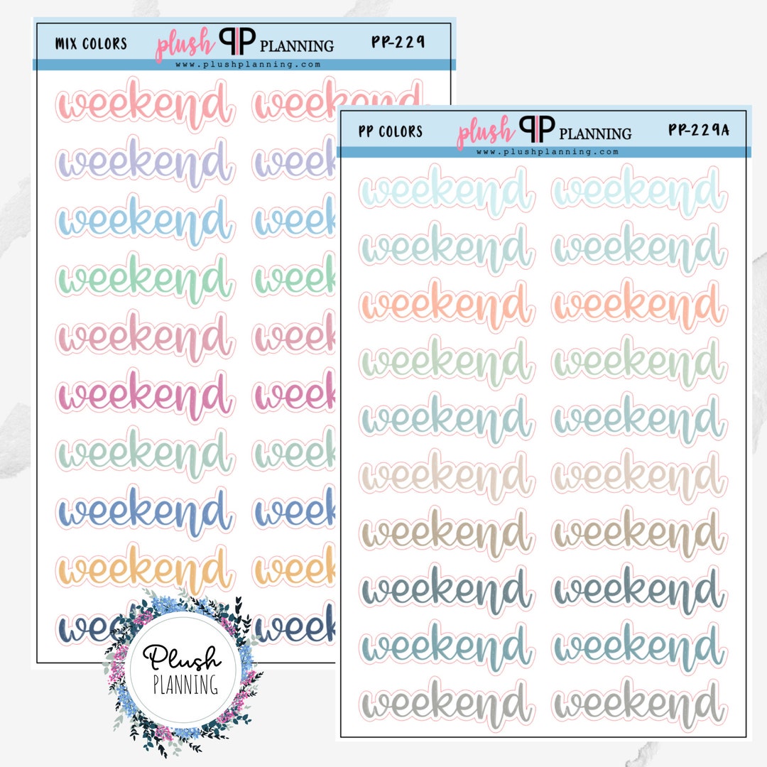 Weekend Script Planner Stickers - Etsy