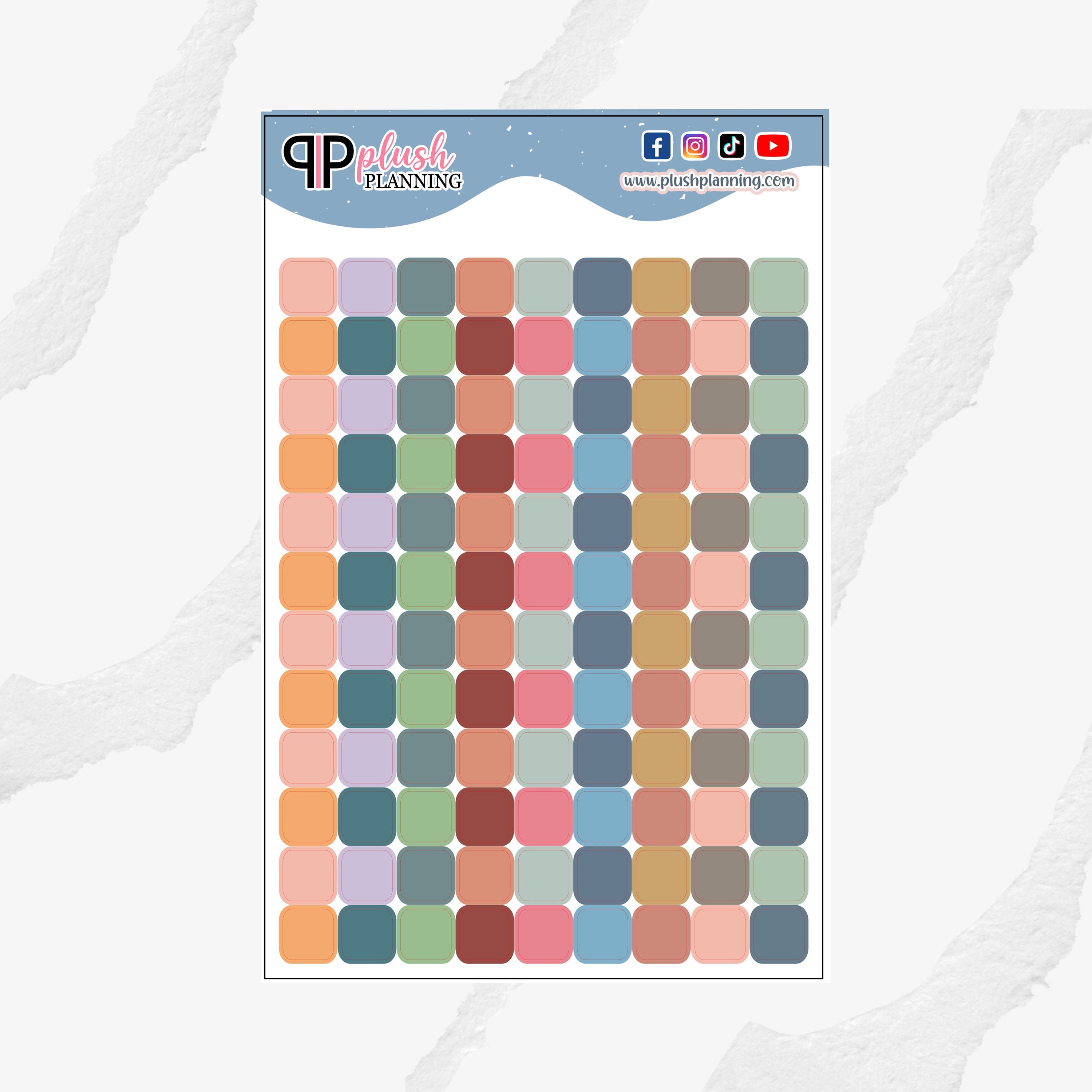 Writable Half Inch Size Squares Tracker Labels Planner Stickers, Plush ...