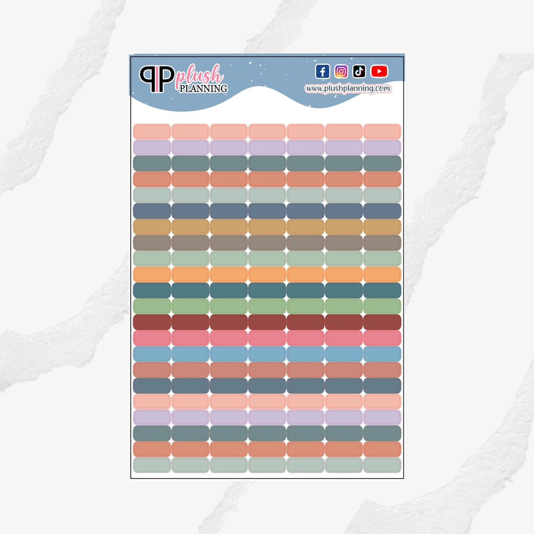 Writable Bold Mini Labels Tracker Labels Planner Stickers, Plush ...