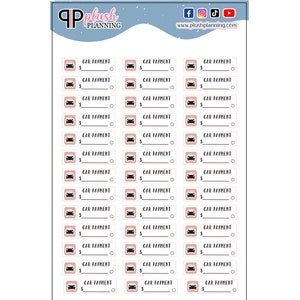Car Payment Bill Stickers With Icon and Checklist Planner Stickers ...
