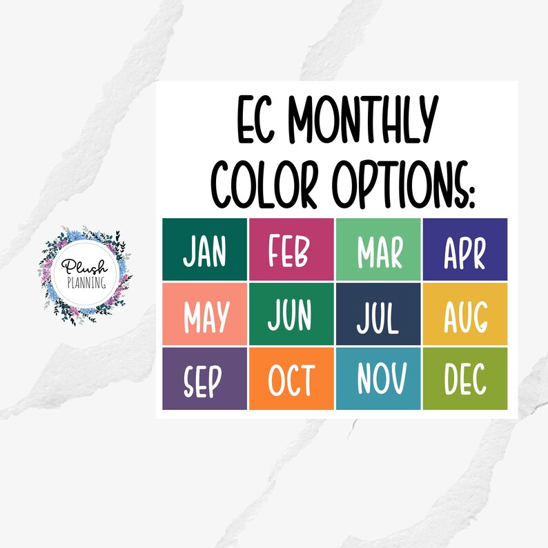 EC 8.5x11 Monthly Color Basic Label Planner Stickers - Etsy
