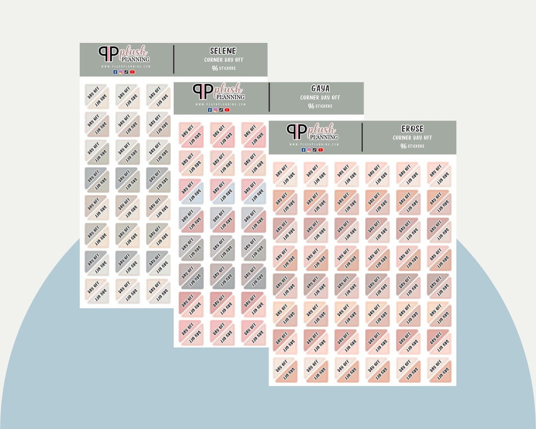 Corner Day off Planner Stickers, Minimalist Collection, Functional ...