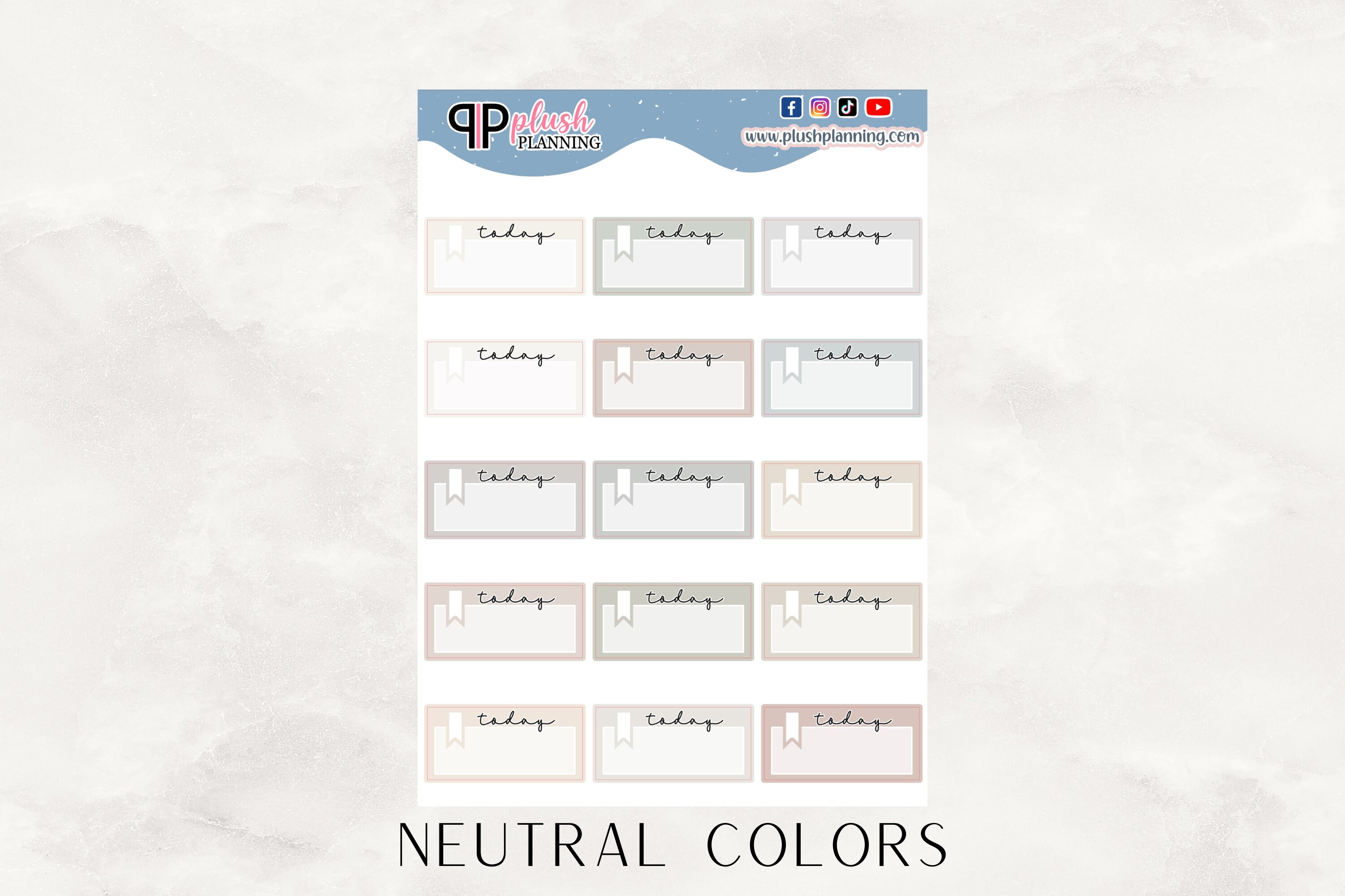 Today Label Writable Box Tracker Planner Stickers Plush | Etsy