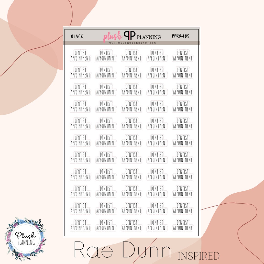 Dentist Appointment Scripts Planner Stickers, Rae Dunn Inspired - Etsy