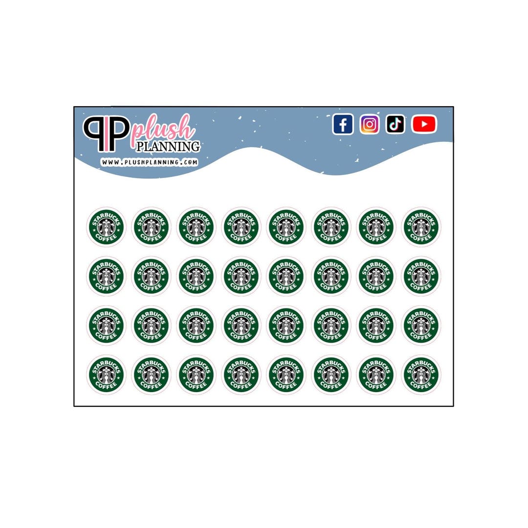 Starbucks Dots Tracker Planner Stickers, Functional Stickers, Coffee ...